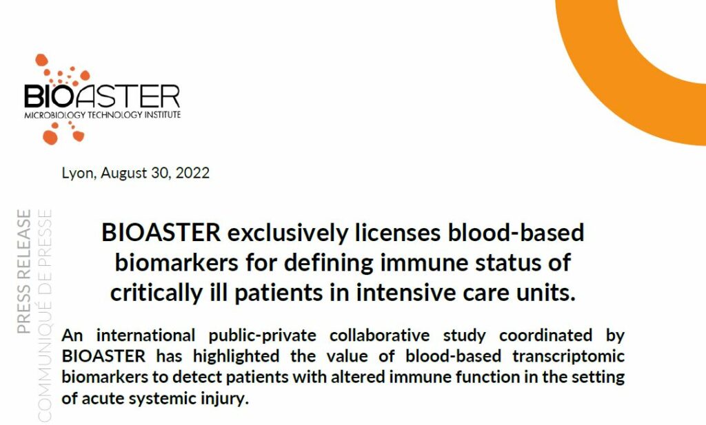 BIOASTER exclusively licenses blood-based biomarkers for defining ...